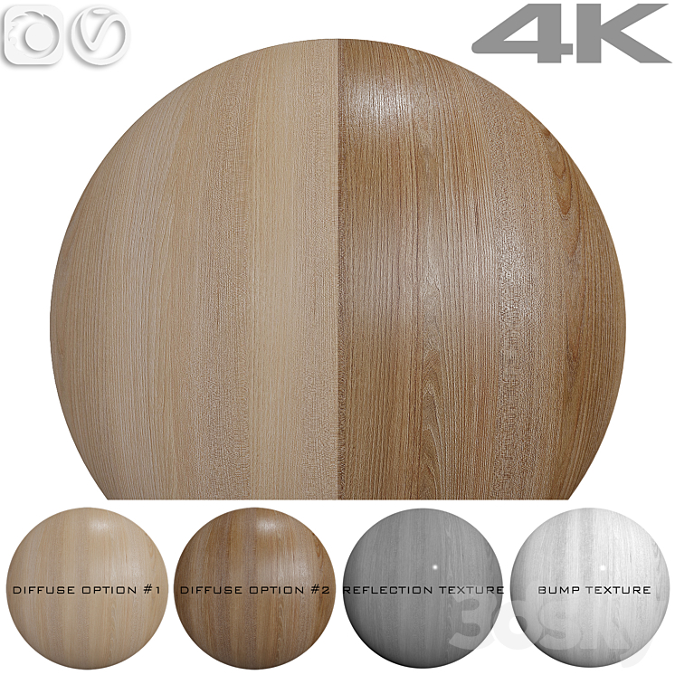 Seamless texture - Elm - Wood - 3D model