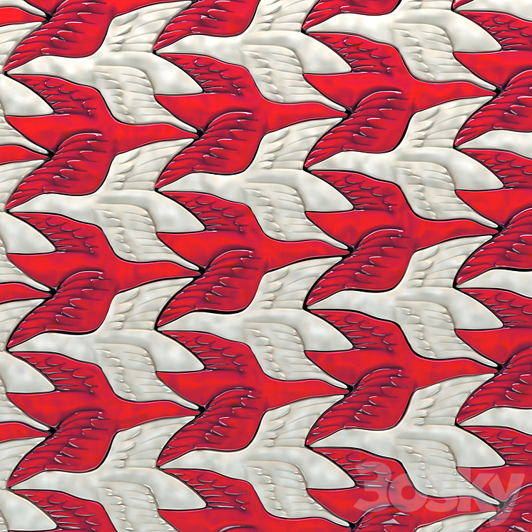 Escher's Birds (tile) - Tile - 3D model