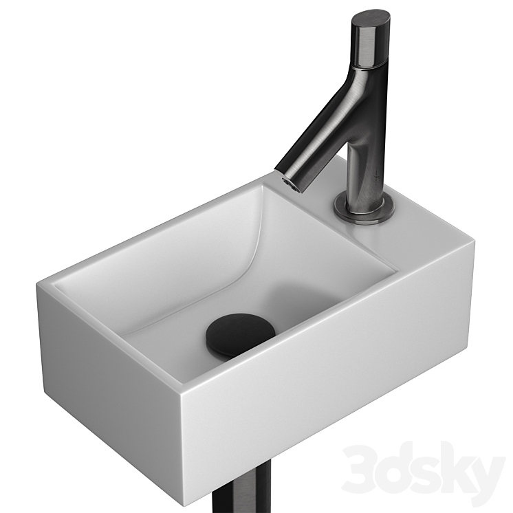 Sink Benesan Recto 30 & mixer Jacob Delafon Oblo - Wash basin - 3D model