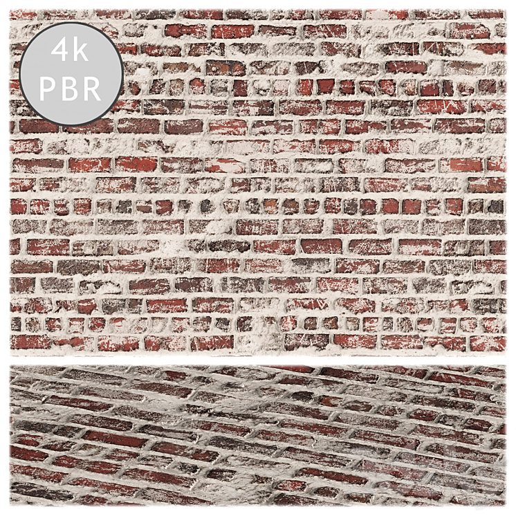 Brick painted 4k pbr - Brick - 3D model