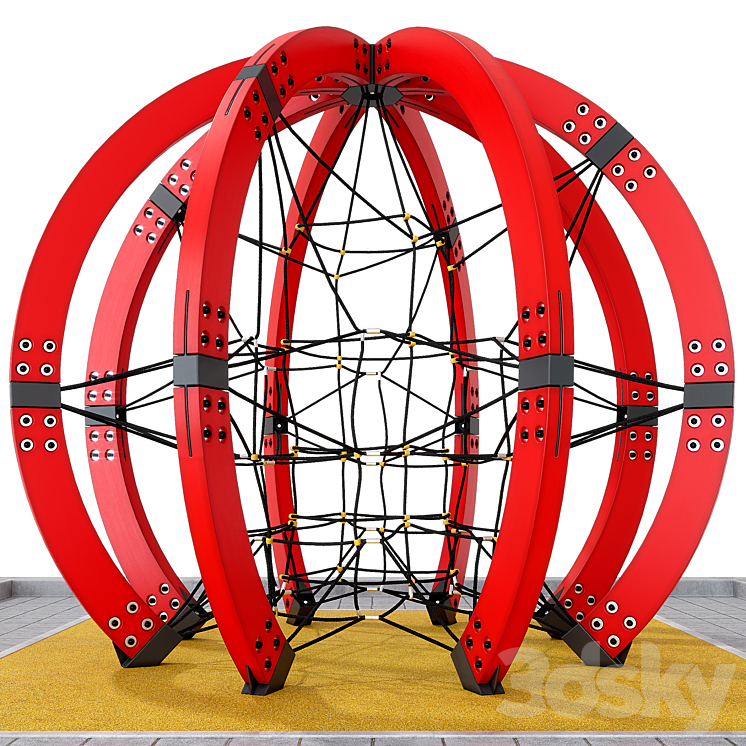 Children's play rope complex Ball. Sphere Playground - Playground - 3D ...