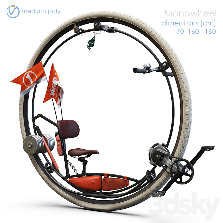 Monowheel - Ground Transport - 3D model