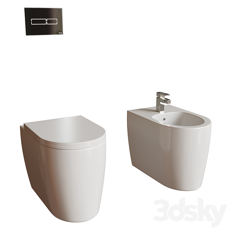Noken acro compact set - Toilet and Bidet - 3D model