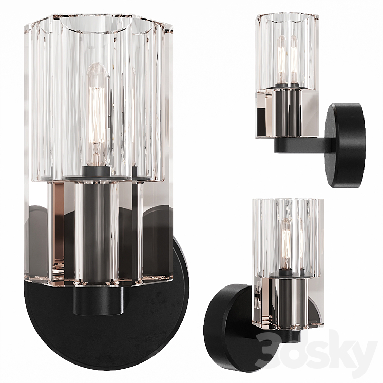 Restoration Hardware ARCACHON SINGLE SCONCE Black - Wall light - 3D model