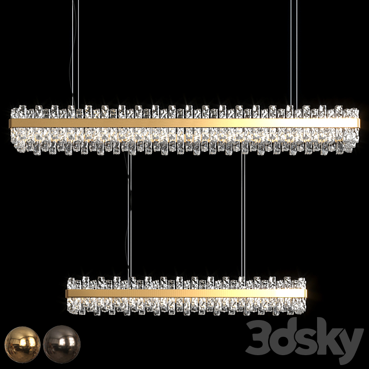 Rectangular Phoenix 116cm and 157cm - Pendant light - 3D model