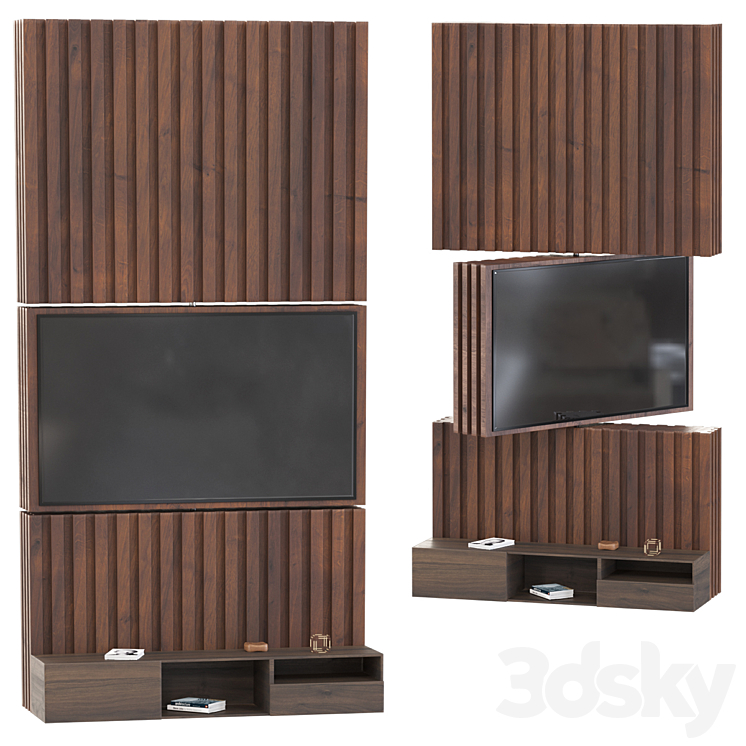 Rotating Tv panel - TV Wall - 3D model