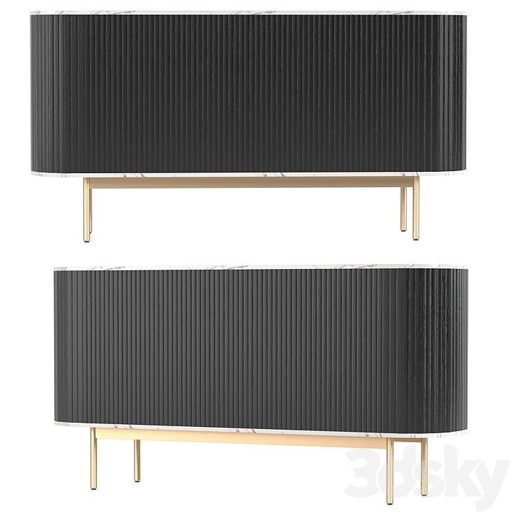 Walton ribbed sideboard - Sideboard & Chest of drawer - 3D model
