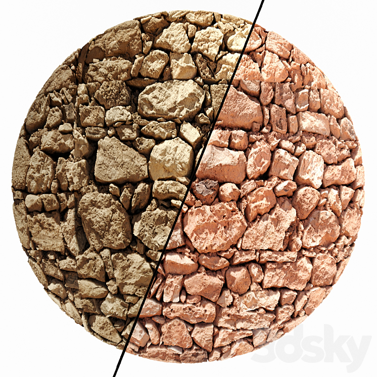 Ston Wall Material 17- Stone Wall Pbr 4k - Stone - 3D model