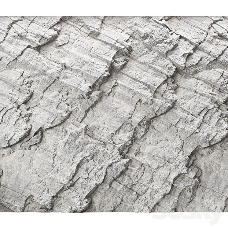 Rock cliff wall №47 - Stone - 3D model