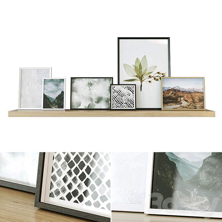 Posters on the shelves - Frame - 3D model