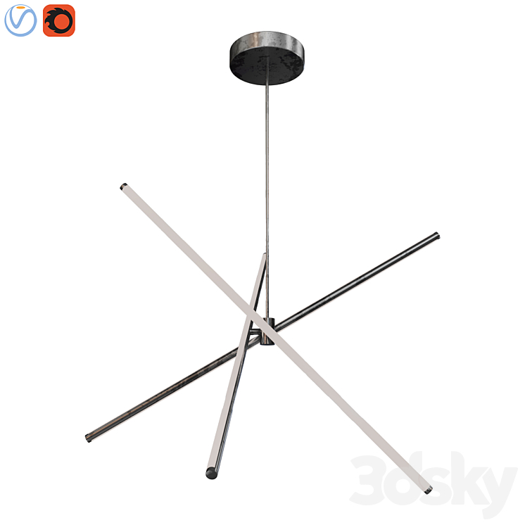 Light Rods LED Chandelier - Pendant light - 3D model