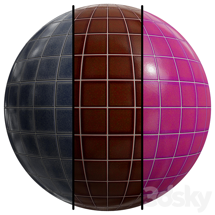 FB173 Pool mosaic ceramic glass tiles 4K | 3 mat | 4k | seamless | PBR ...
