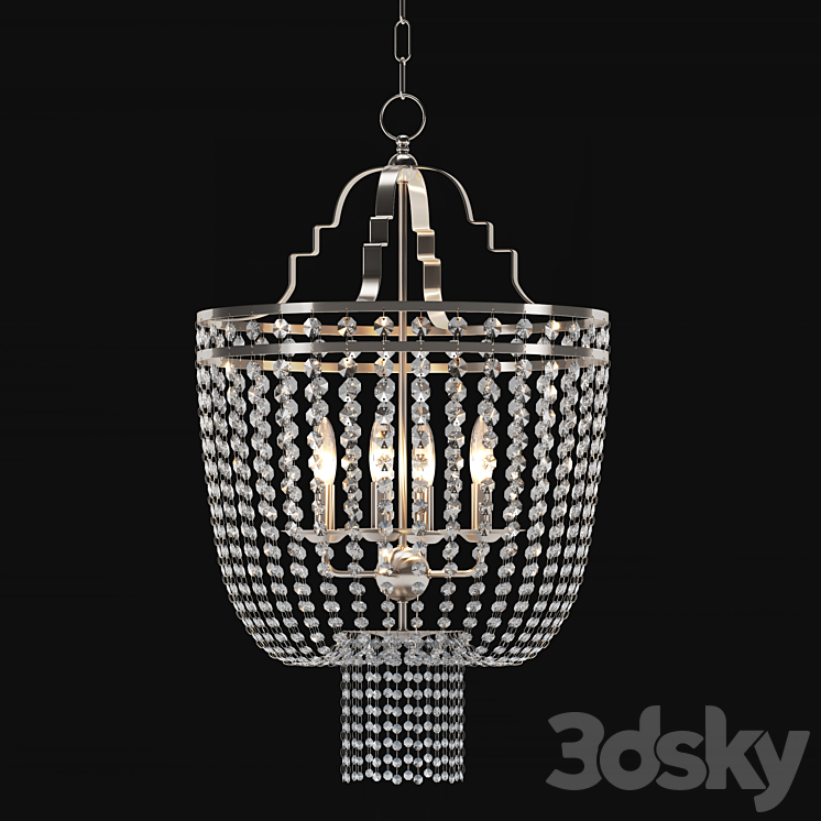 Ethan Allen Small Alexa Antique Silver Chandelier - Pendant light - 3D ...