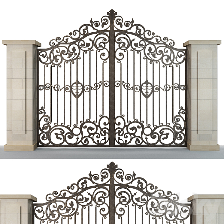 Wrought Iron Gate 3d model - Fence - 3D model