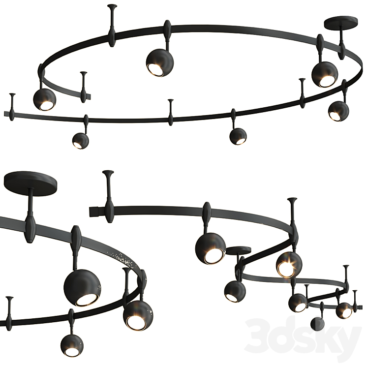ELC Delila track lighting system - Technical lighting - 3D model