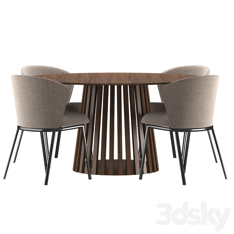 Dining set by segis 2 - Table + Chair - 3D model