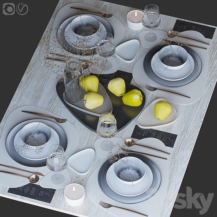 Table setting 70 - Tableware - 3D model