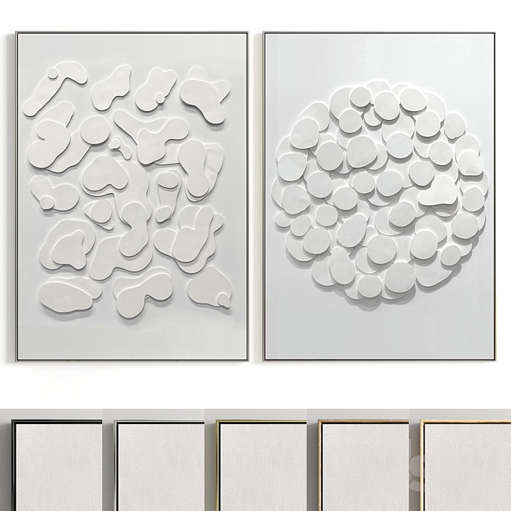 Plaster Two Photo Frame E-100 - Frame - 3D model