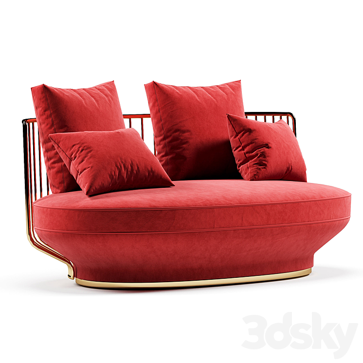 PARADISE BIRD 2 seater fabric sofa - Sofa - 3D model