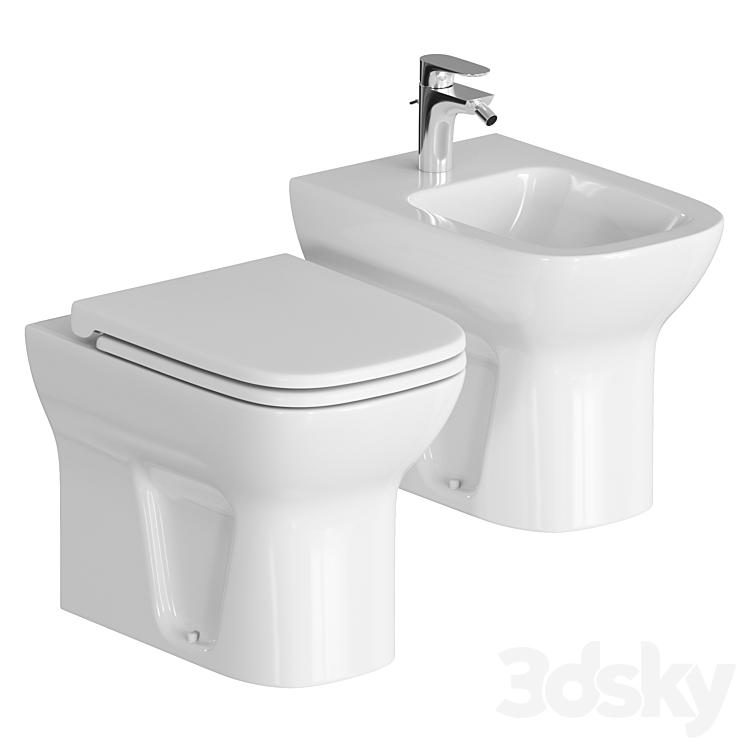 Vitra S20 - Toilet and Bidet - 3D model