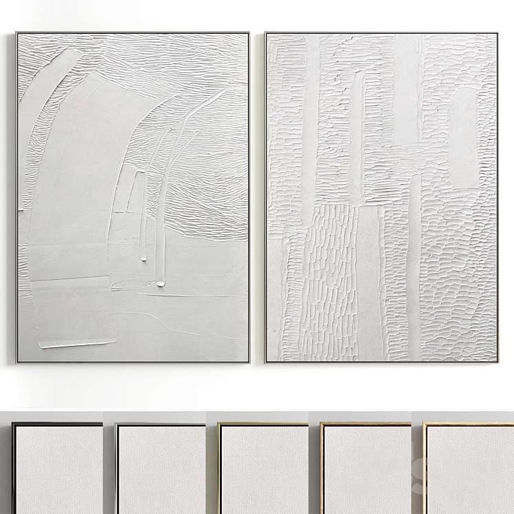 Plaster Two Photo Frame R-137 - Frame - 3D model