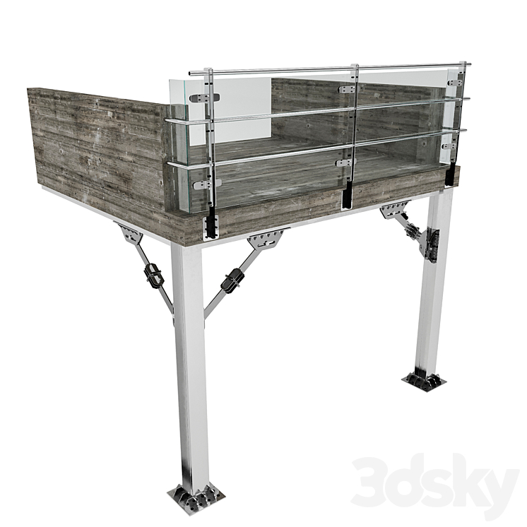 TERRACE&BALCONY(STRUCTURAL) - Facade element - 3D model