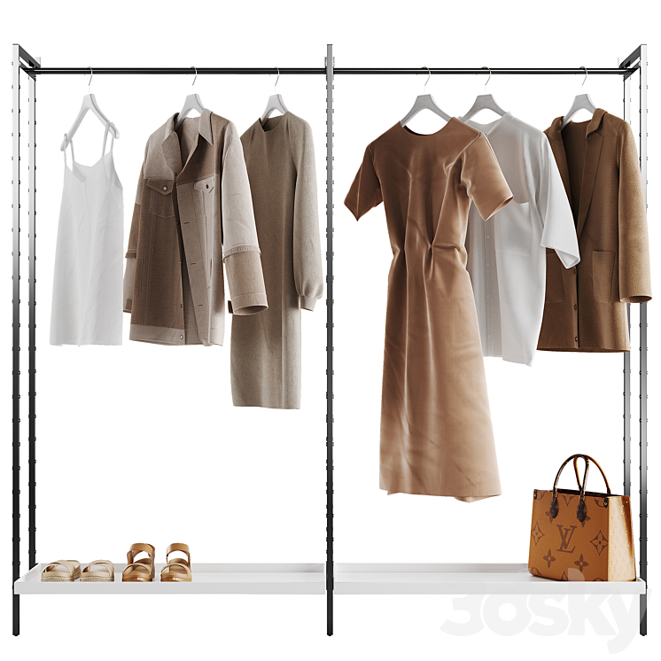 Crate & Barrel Flex Modular Double Clothing Rack - Other - 3D model
