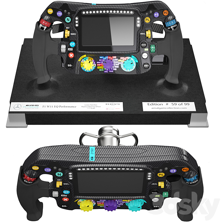 SCALE 1:1 STEERING WHEEL LEWIS HAMILTON MERCEDES-AMG - Sports - 3D model