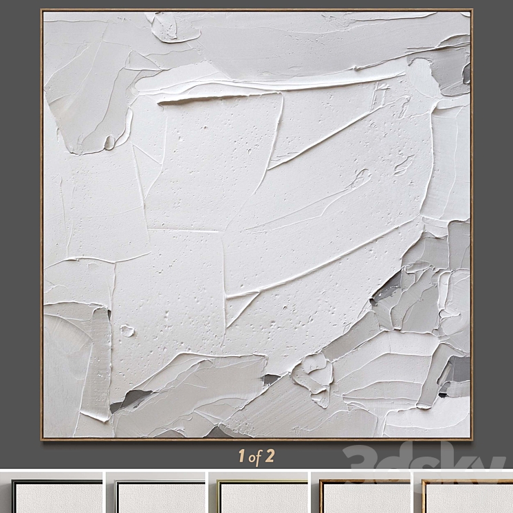 Plaster two square photo frames 78 - Frame - 3D model