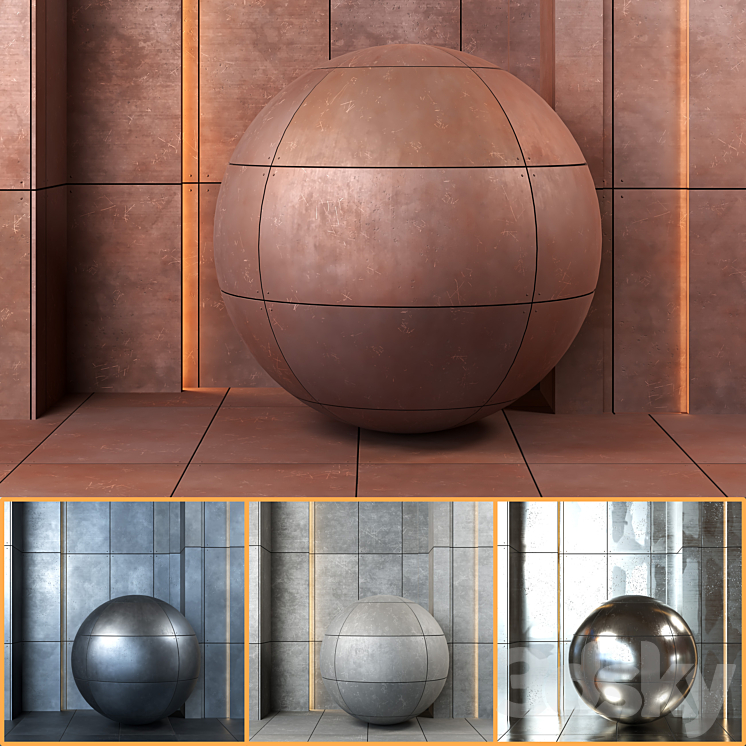 (4k)(4 colors) Steel panels vol 1-(Seamless,tileable, PBR) - Tile - 3D ...