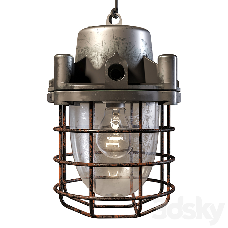 1970s Steel and Glass Nautical Caged Ship Light with Wrench - Pendant ...