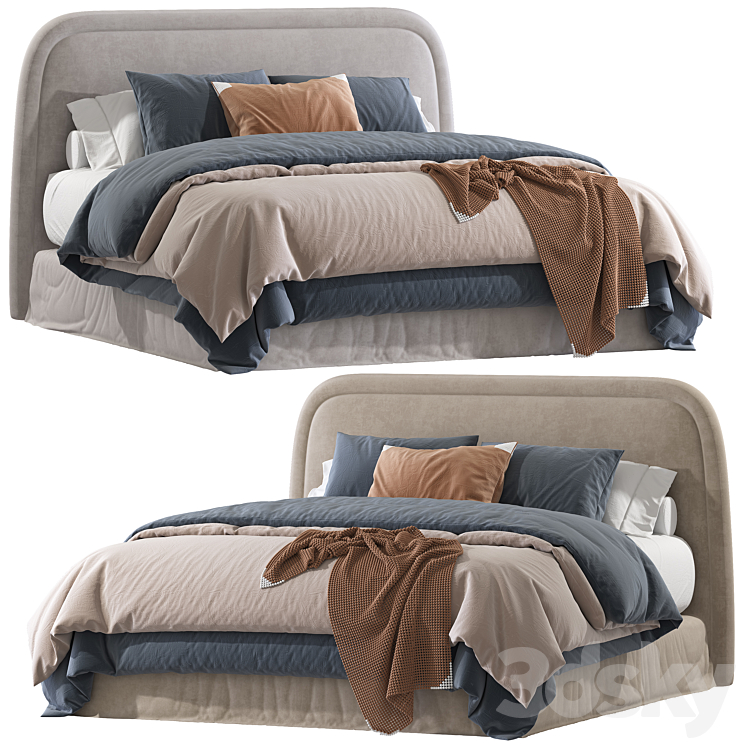 Double bed 114 - Bed - 3D model