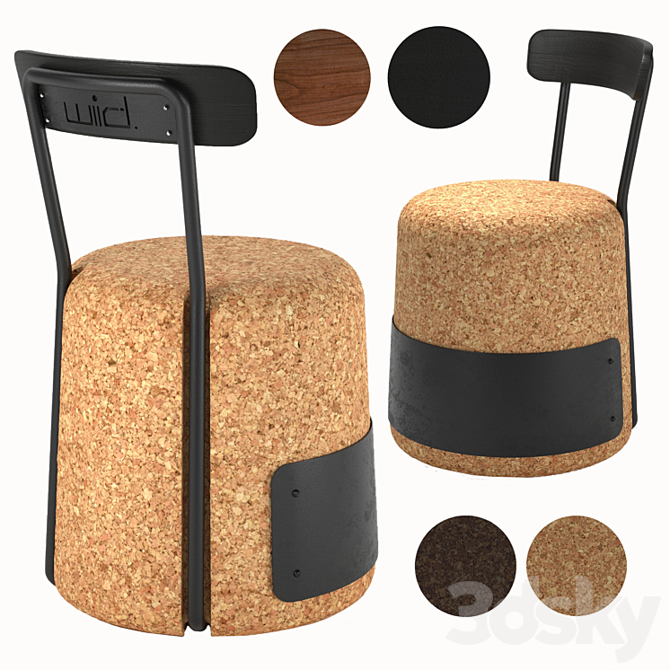 Cork dining seat - Chair - 3D model