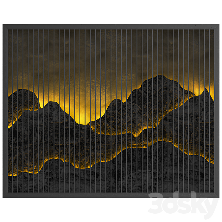 mountain wall panel - Other decorative objects - 3D model