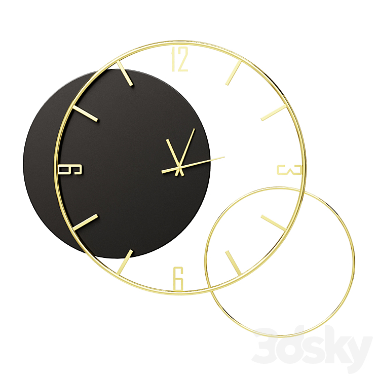 Wall Clock Modern Round Oversized Wall Clock Home Decor Art in Black ...