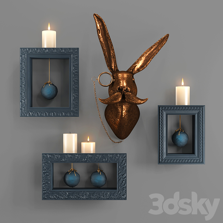 rabbit wall decor - Decorative set - 3D model