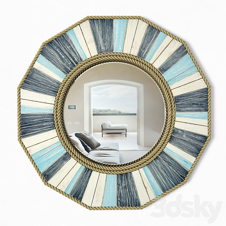 Cabot Cove Wood Frame Mirror - Mirror - 3D model