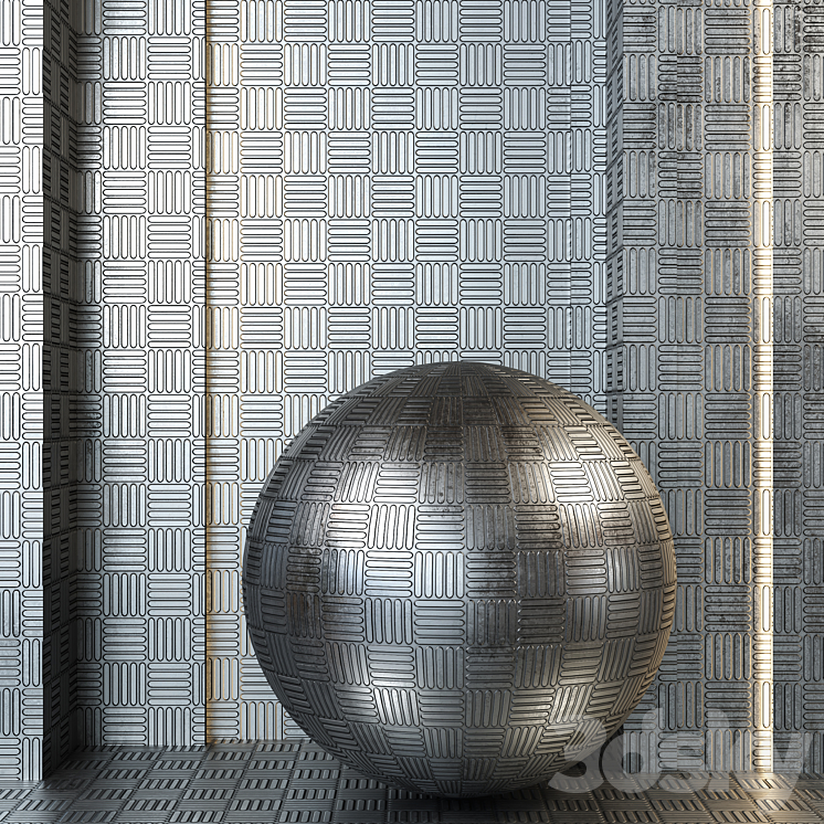 4k metal pattern set 01- Seamless, tileable, PBR - Metal - 3D model