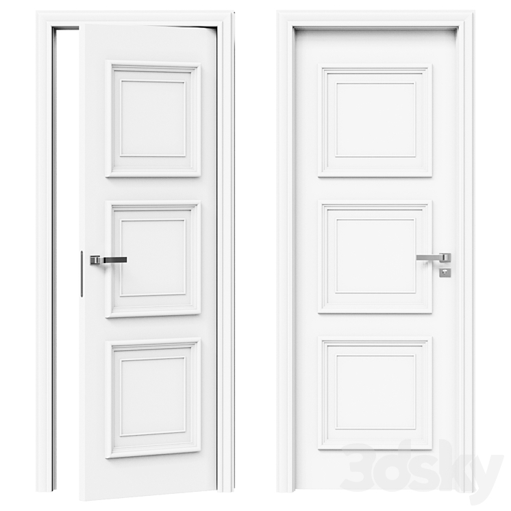 Interior door PRIMA P3 Bianco, overhead glazing beads on the leaf ...