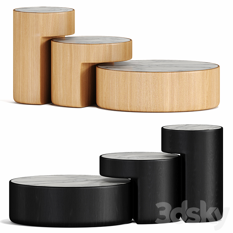 Levels set of 3 nesting tables - Table - 3D model
