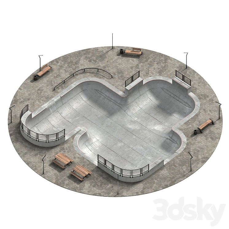 Skate park 2 - Urban environment - 3D model