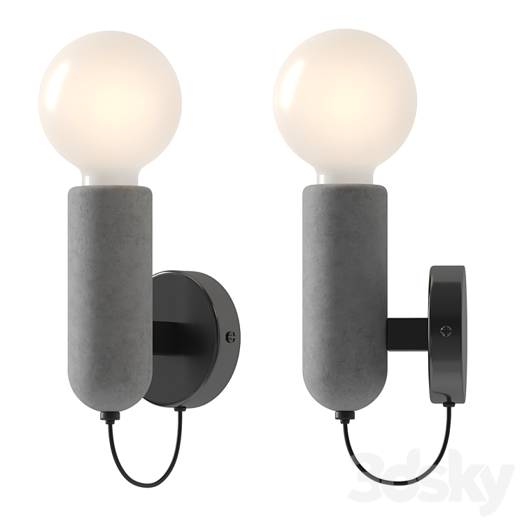 Beacon lighting - Tetra 1 Light Wall Bracket in Concrete - Wall light ...