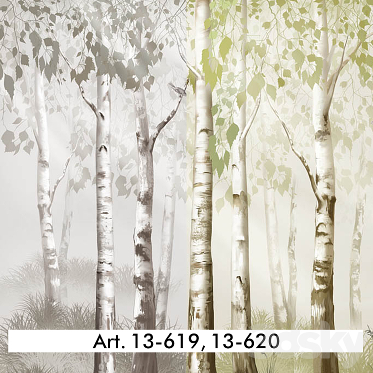 Wall mural MasterFresok Art. 13-619, 13-620 OM - Wall covering - 3D model
