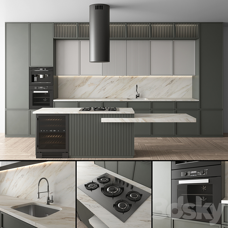 Kitchen Modern 104 - Kitchen - 3D model