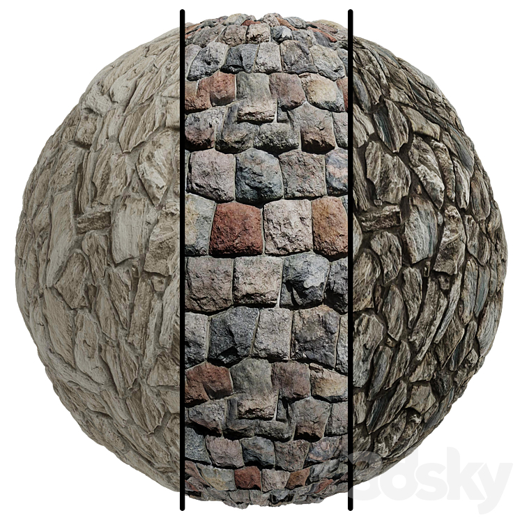 FB557 Faux Stone Panel Castle Wall Stone Flat Stones | 3MAT | PBR ...