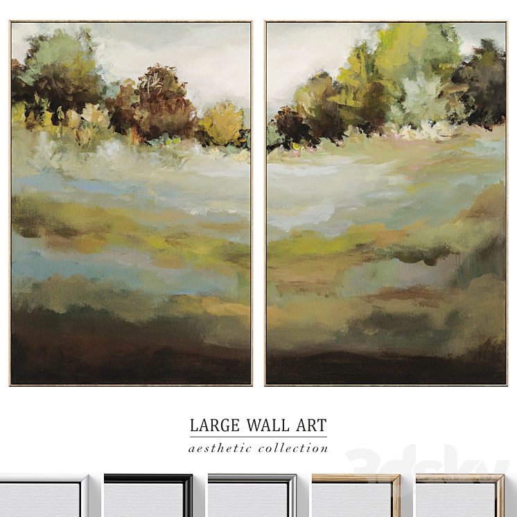 Large Accent Landscape Textured Wall Art C-746 - Frame - 3D model