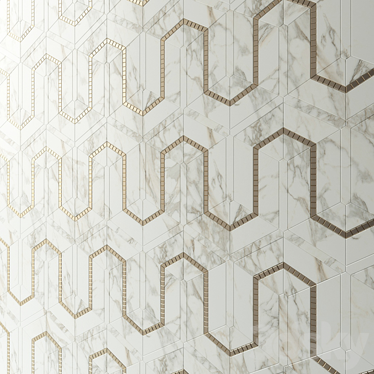 Marble panel, New Ravenna mosaics - Tile - 3D model