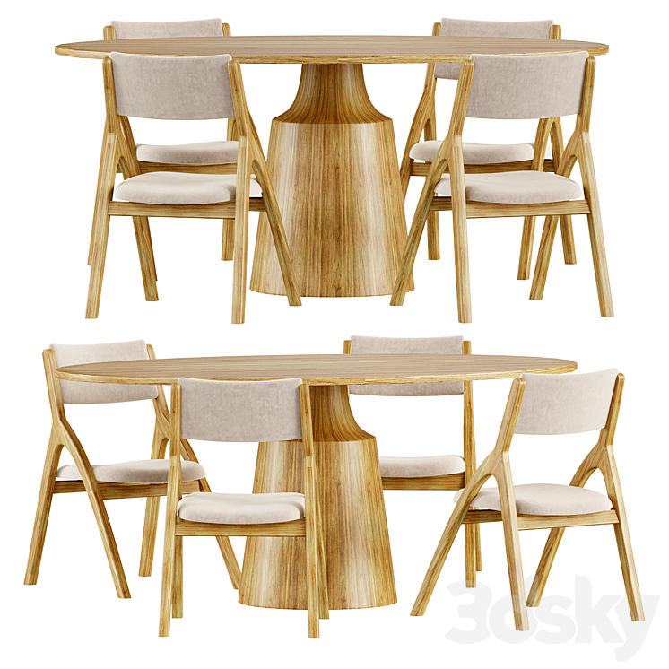 Dining set by Deephouse - Table + Chair - 3D model