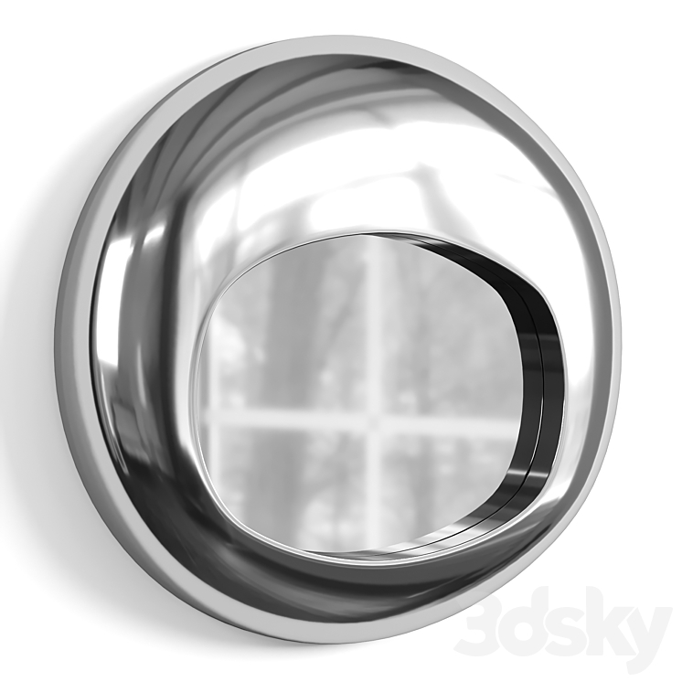 Spectacular Chromed Futuristic Mirror - Mirror - 3D model