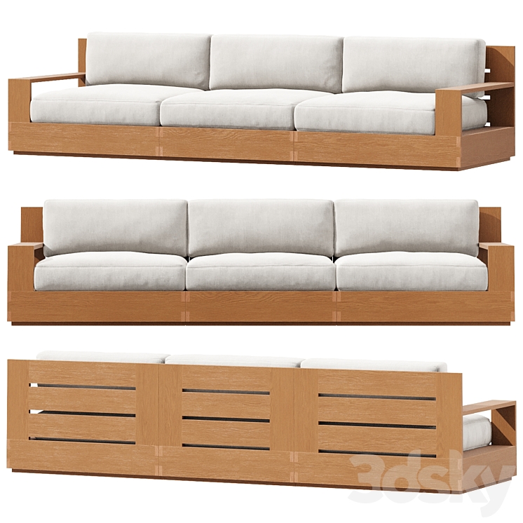 Marbella Teak Modular Sofa - Sofa - 3D model